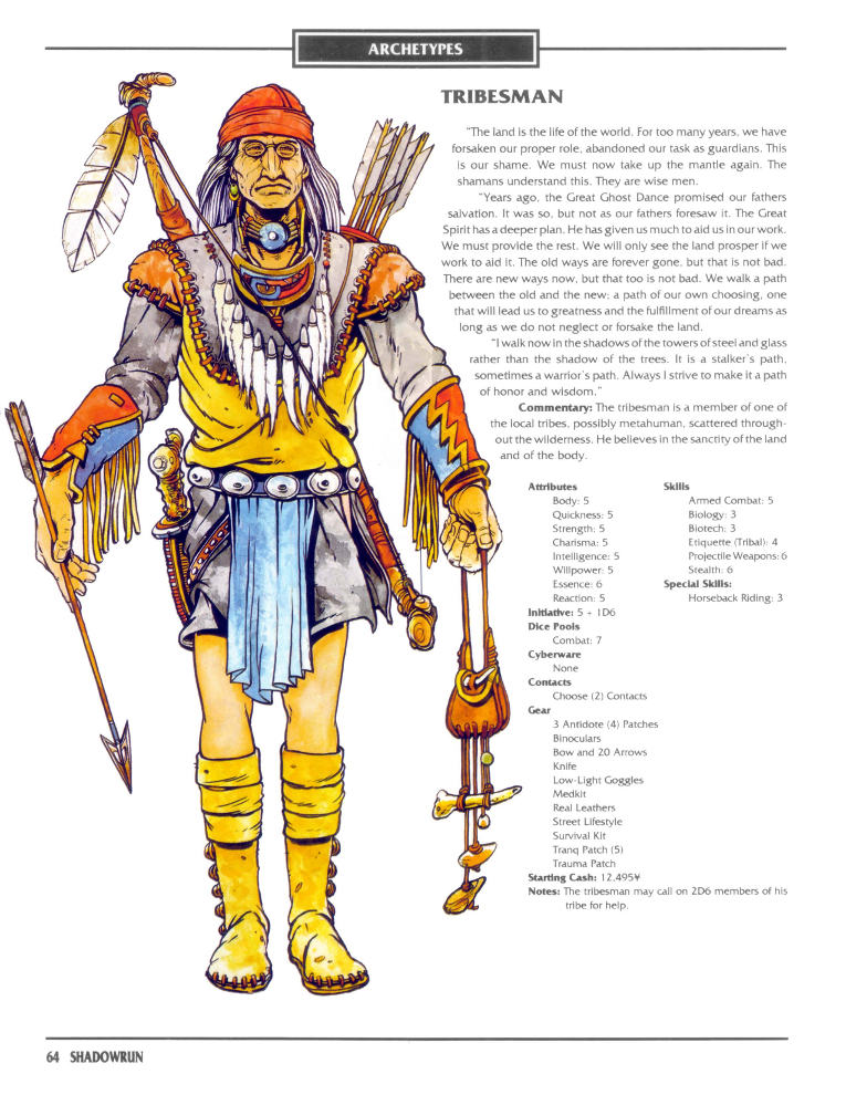 rollenspiel:shadowrun:leverage_hack:archetypes:tribesman [Notizen ...